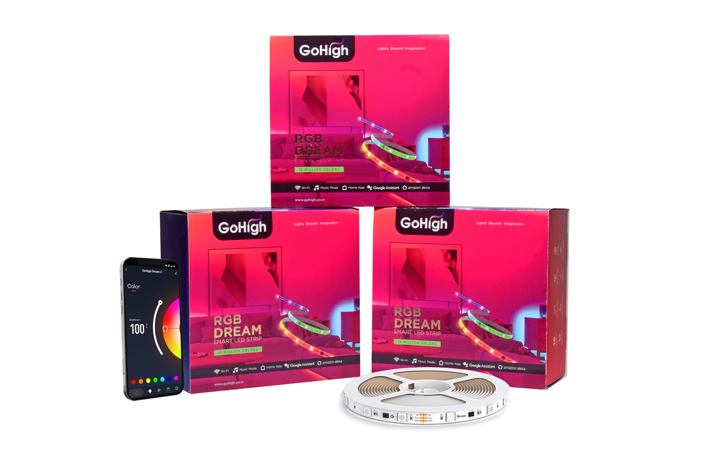 GoHigh Dream 12 Volt Smart Strip Light (30 Meter) 5 meter* 6 Sets